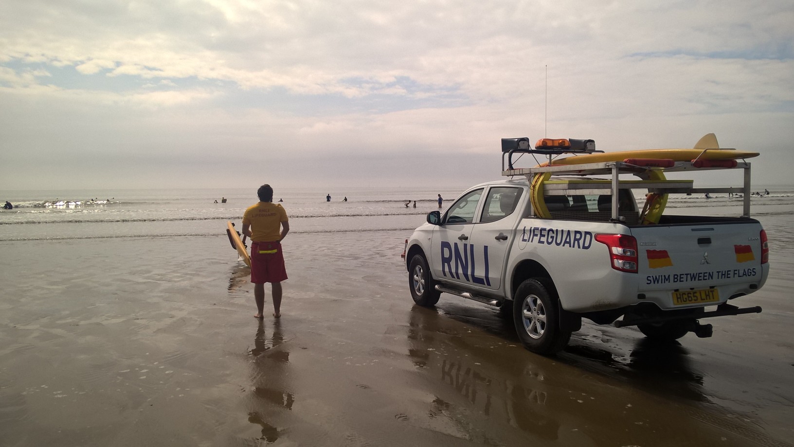RNLI lifeguards from two Porthcawl beaches treat woman in difficulty | RNLI