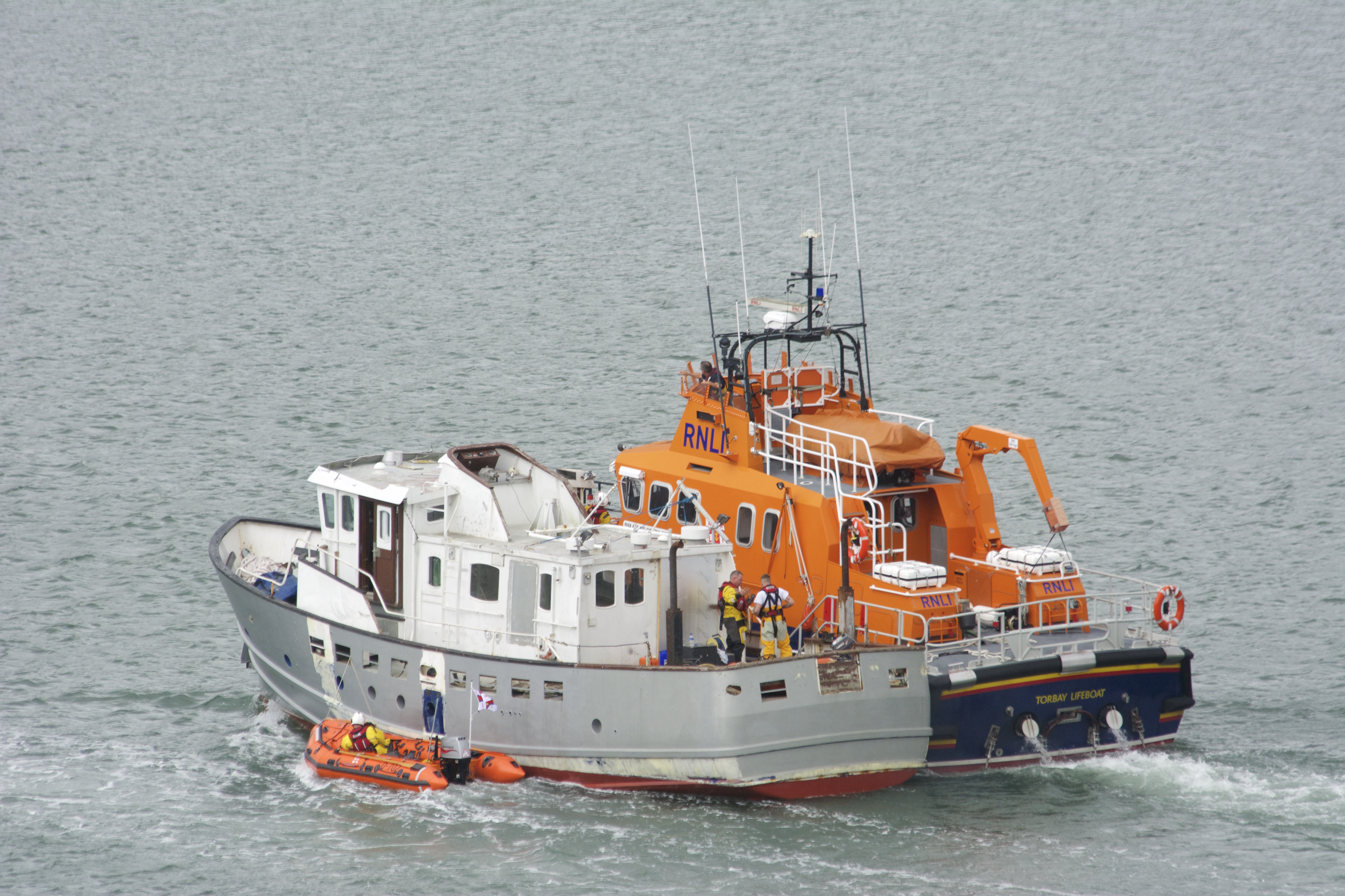 Dart and Torbay RNLI lifeboats respond to call from trawler taking on ...