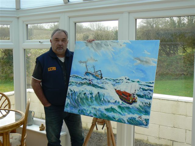 New Quay lifeboat Coxswain donates painting to RNLI | RNLI