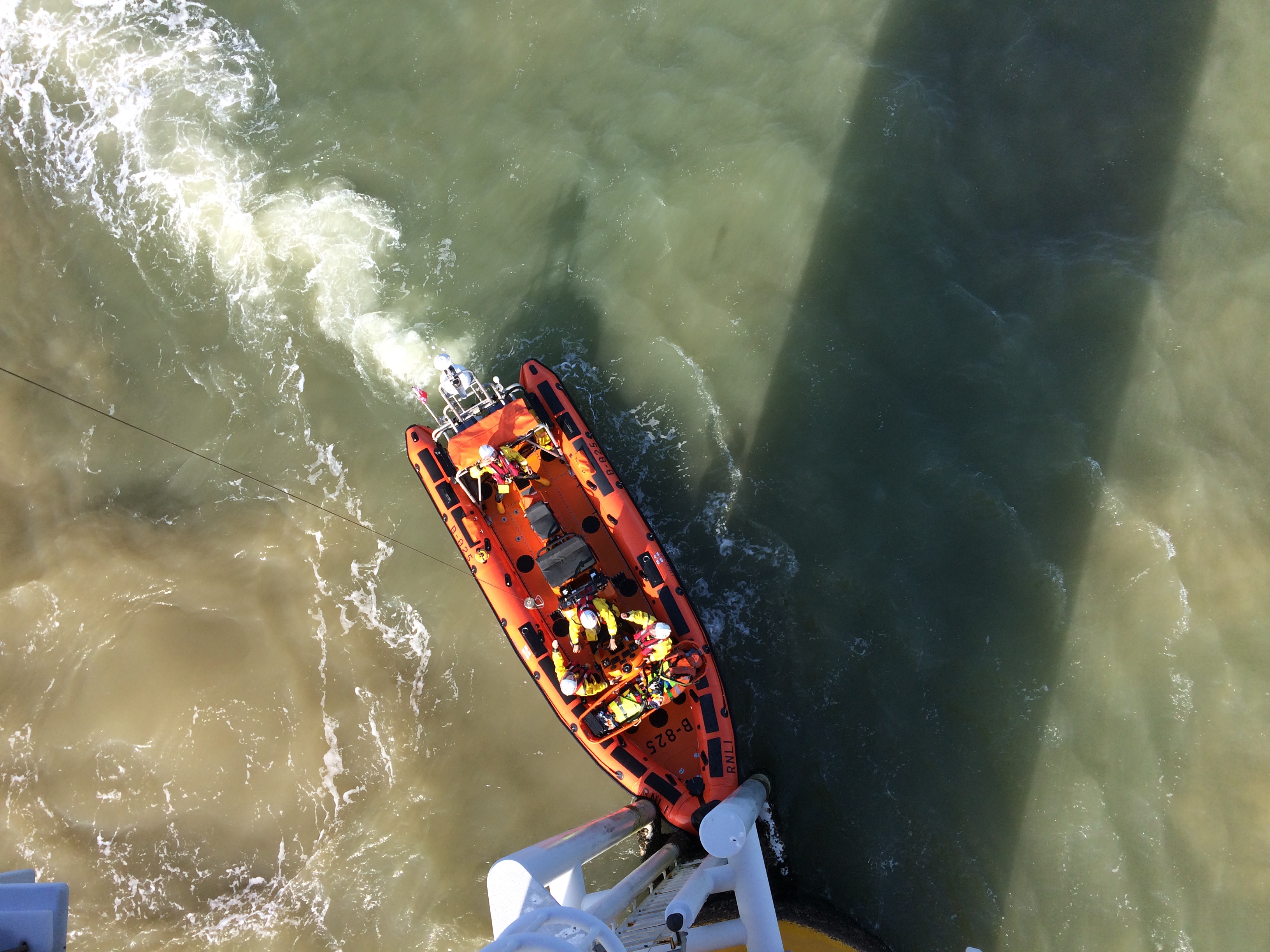 Clacton RNLI lifeboat extract mock casualty from wind turbine in joint ...