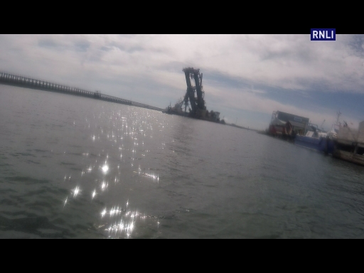 J-Lay tower leaving the Port of Byth | RNLI