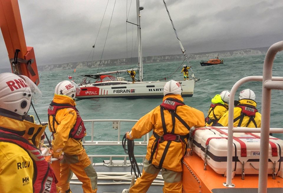 Dungeness RNLI tasked to man overboard in gale force winds | RNLI