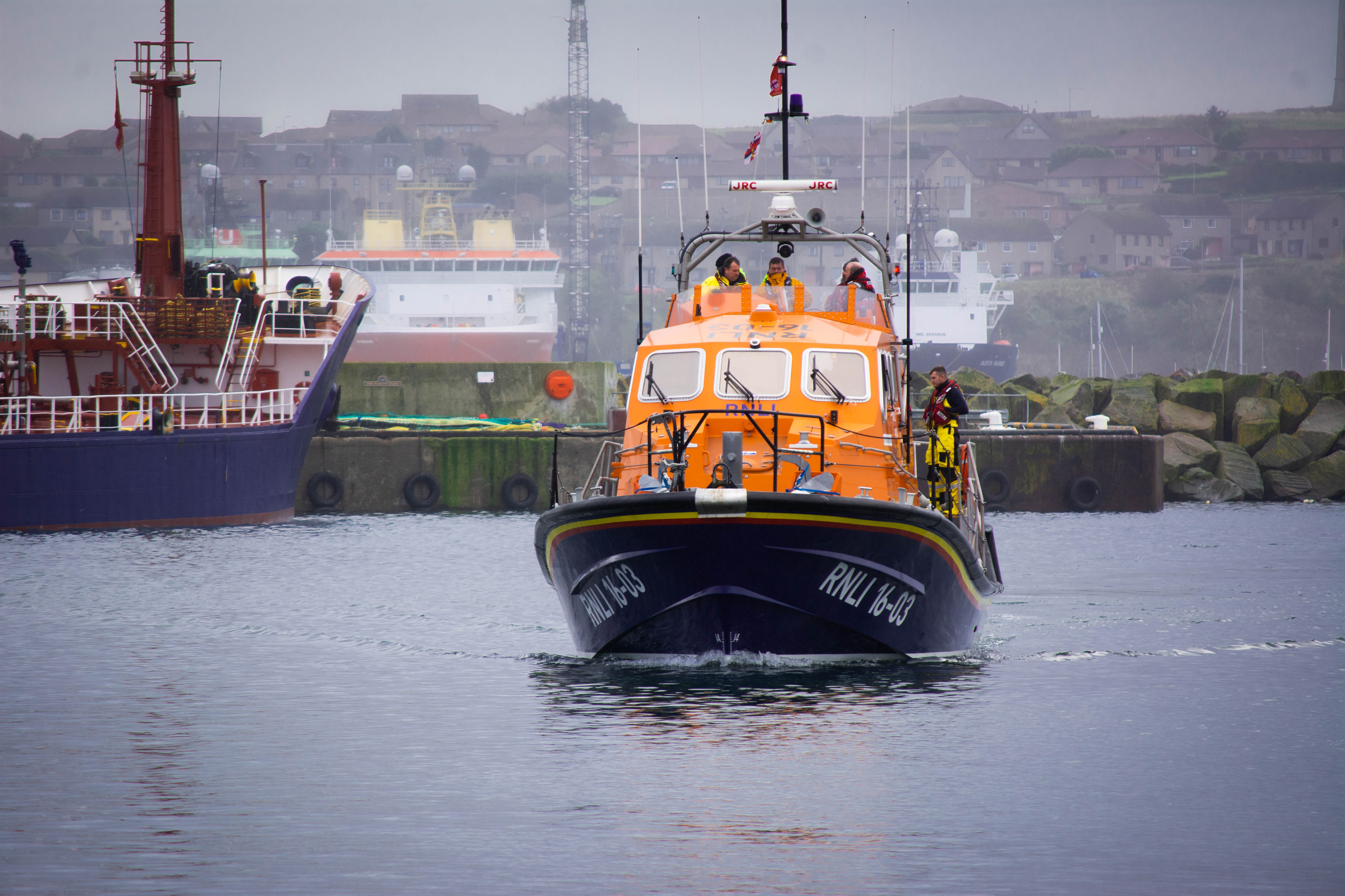 Peterhead RNLI launch to a swimmer in difficulty in Boddam Harbour | RNLI