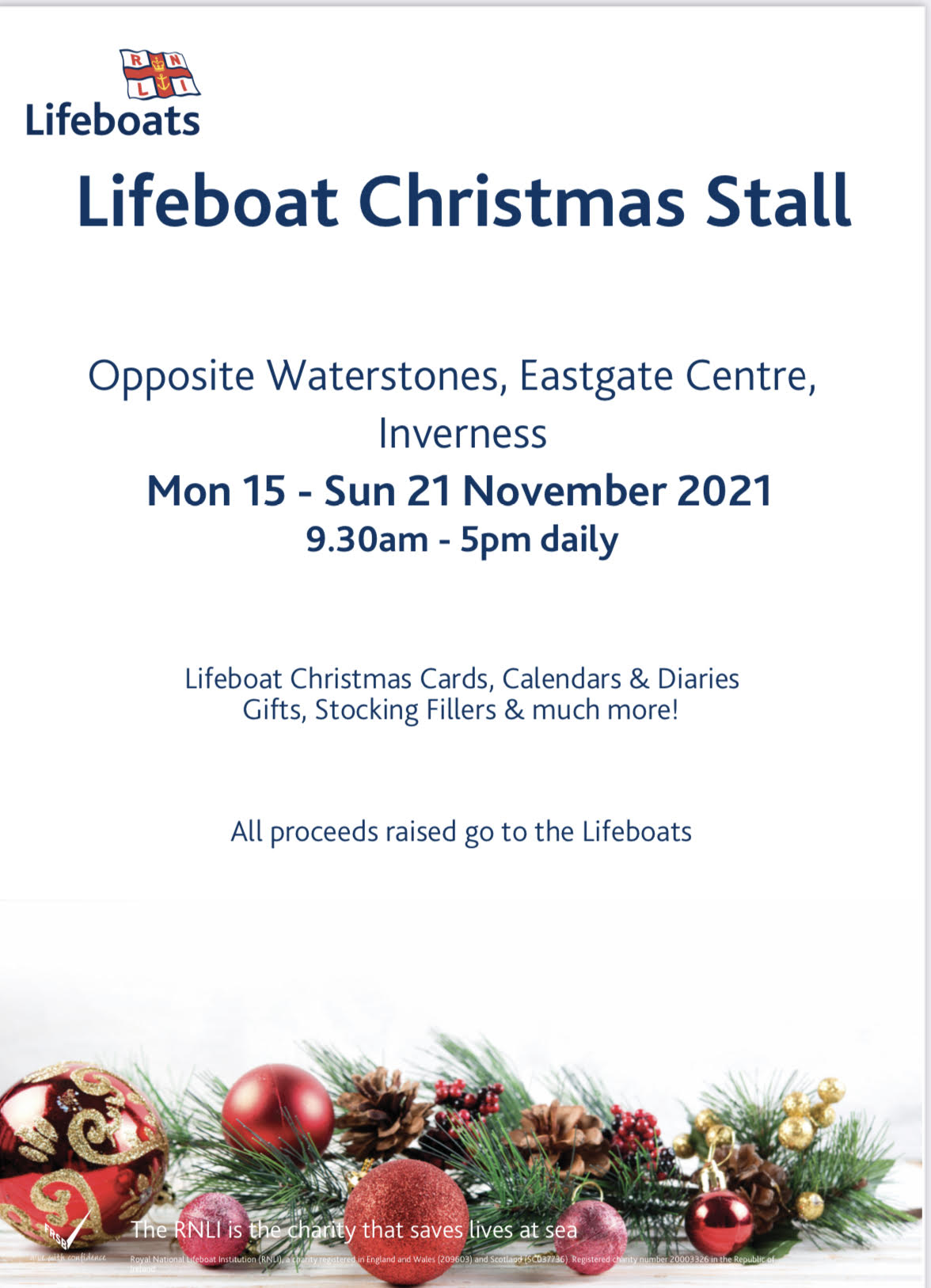 Lifeboat fundraisers man Christmas Card stall at the Eastgate Centre | RNLI