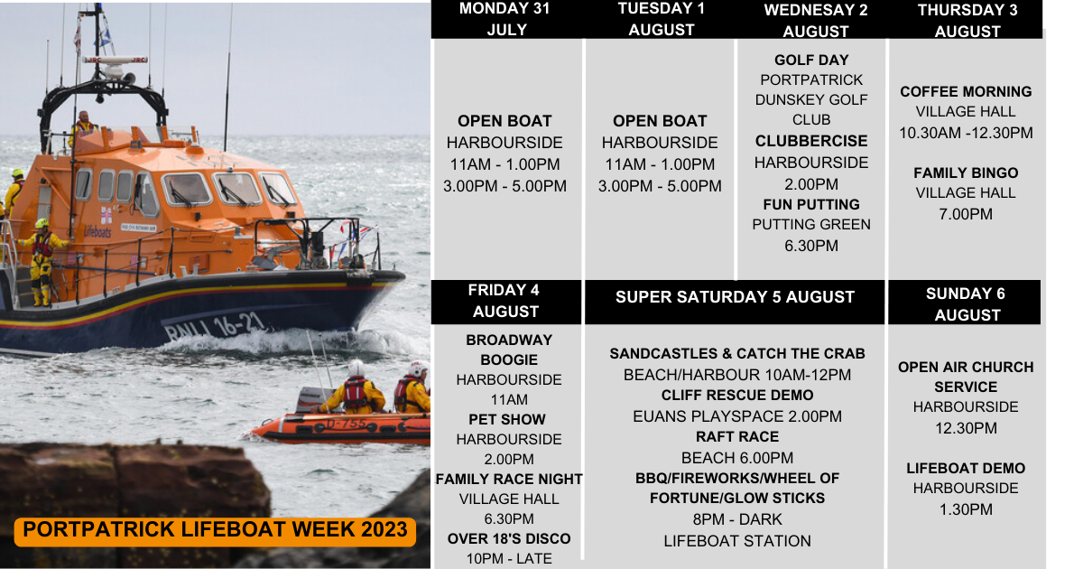 Portpatrick RNLI announce schedule for Lifeboat Week 2023 | RNLI