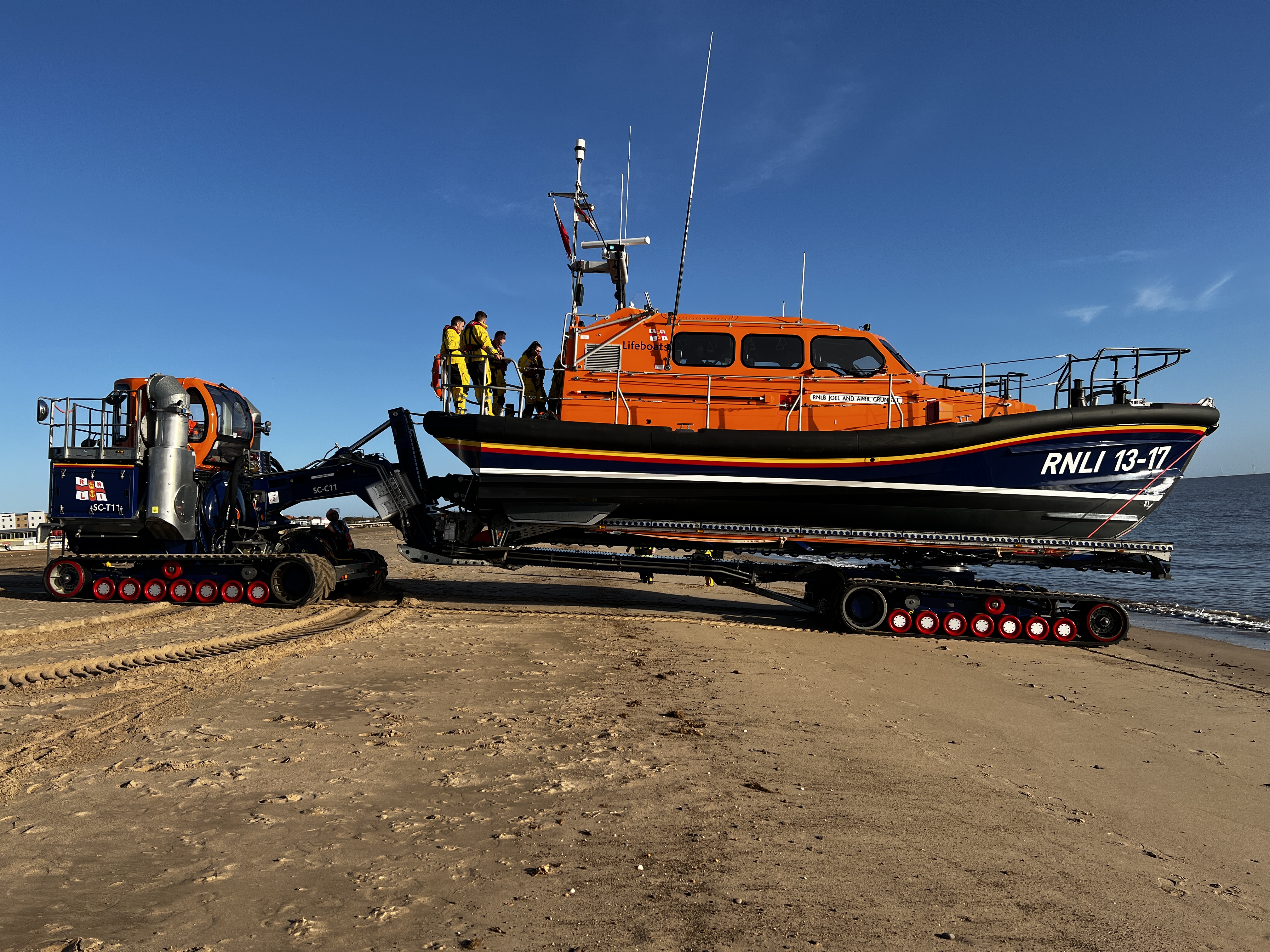 Skegness RNLI lifeboat launched to a casualty in the water in The Wash ...