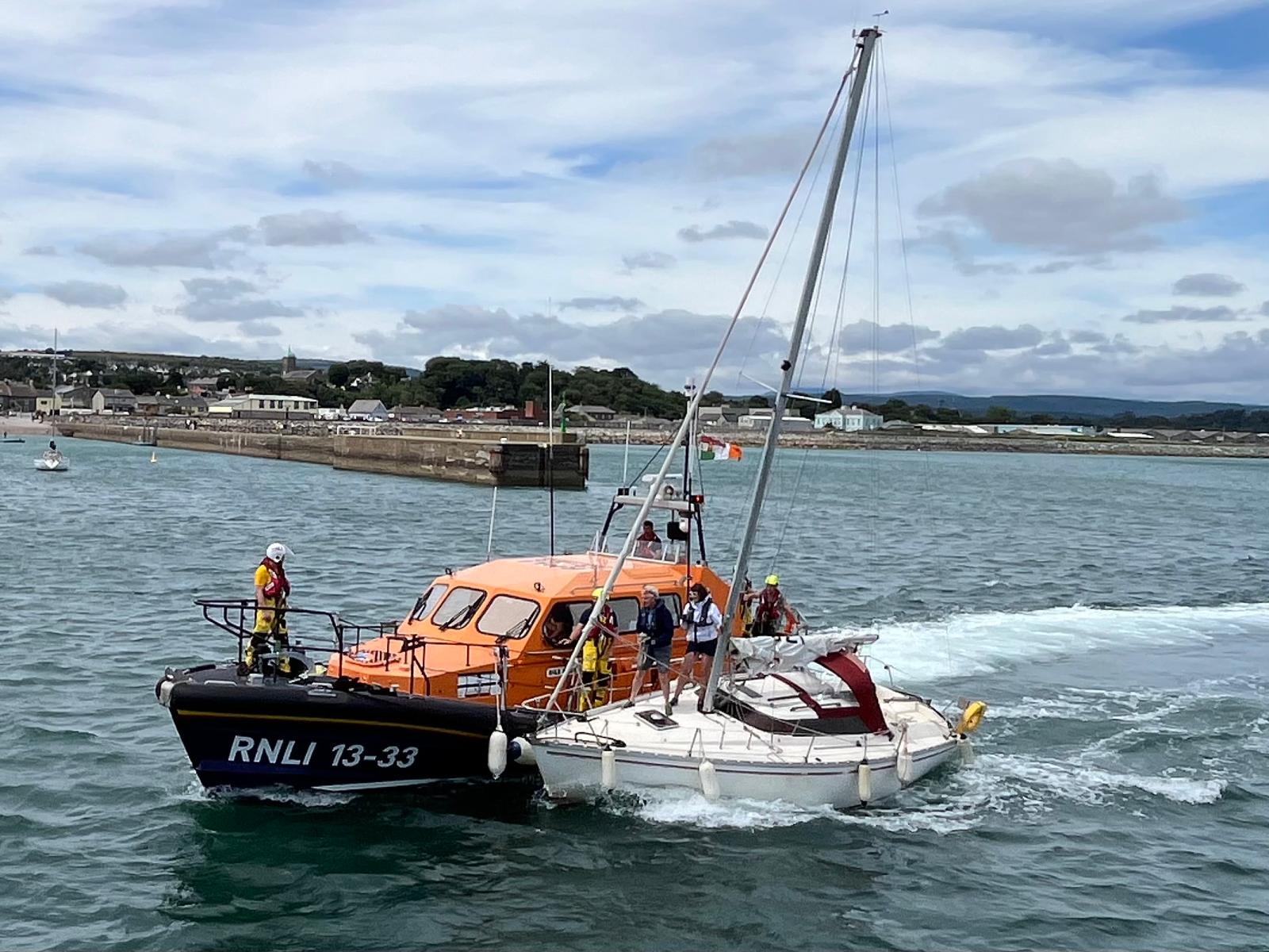 Wicklow RNLI brings two people to safety after yacht suffers mechanical ...