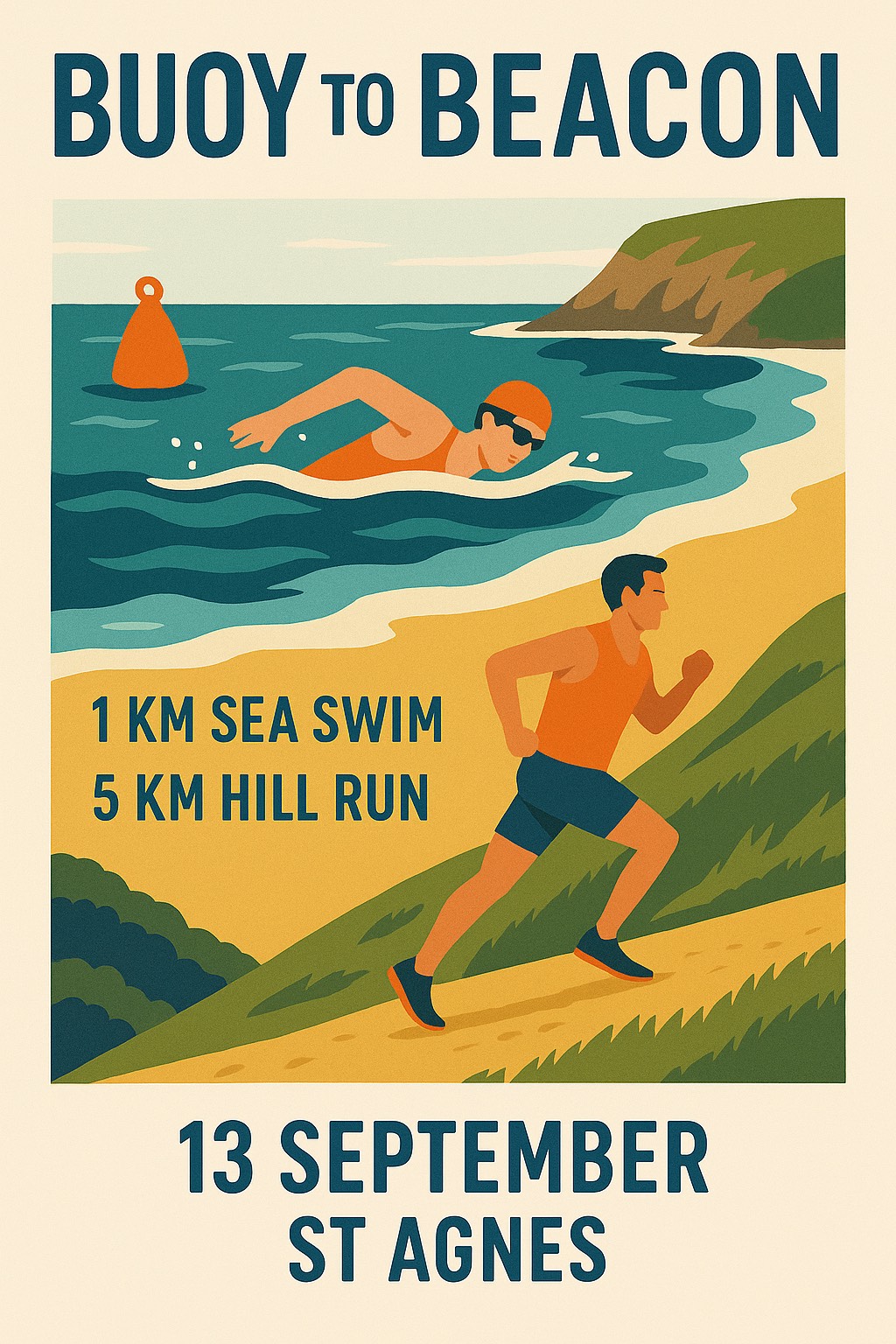 Final chance to sign up for RNLI Buoy to Beacon Swim Run in St Agnes in ...