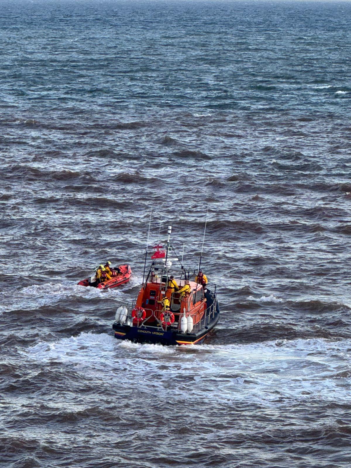 Exmouth RNLI in multi-agency rescue of bathers cut off by tide | RNLI