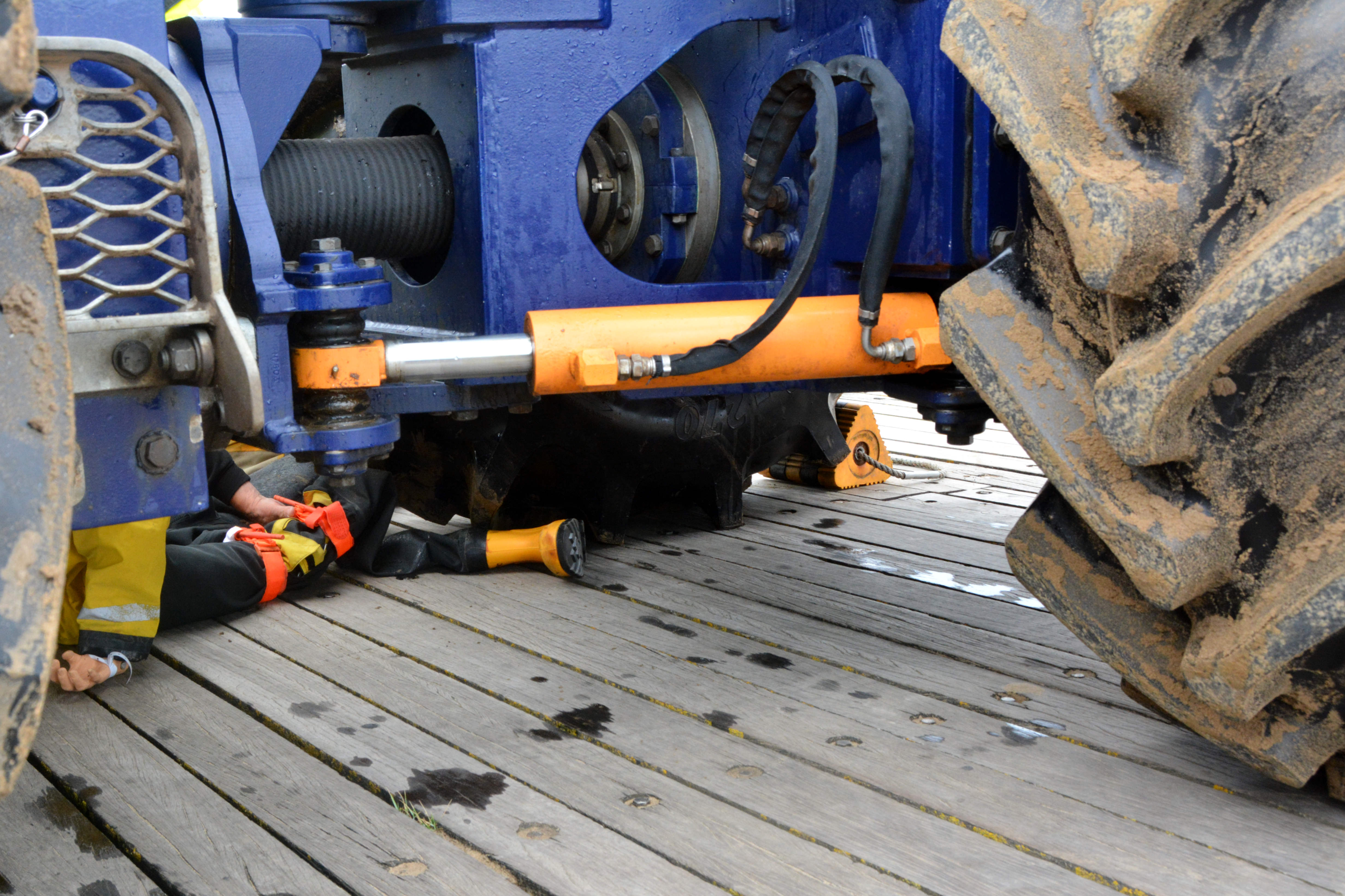 Burnham-on-Sea RNLI volunteers, involved in a training exercise, and a ...