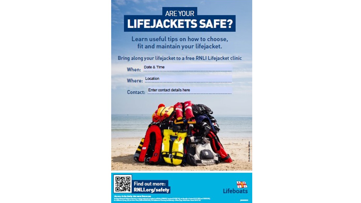 Download editable event posters for your RNLI event