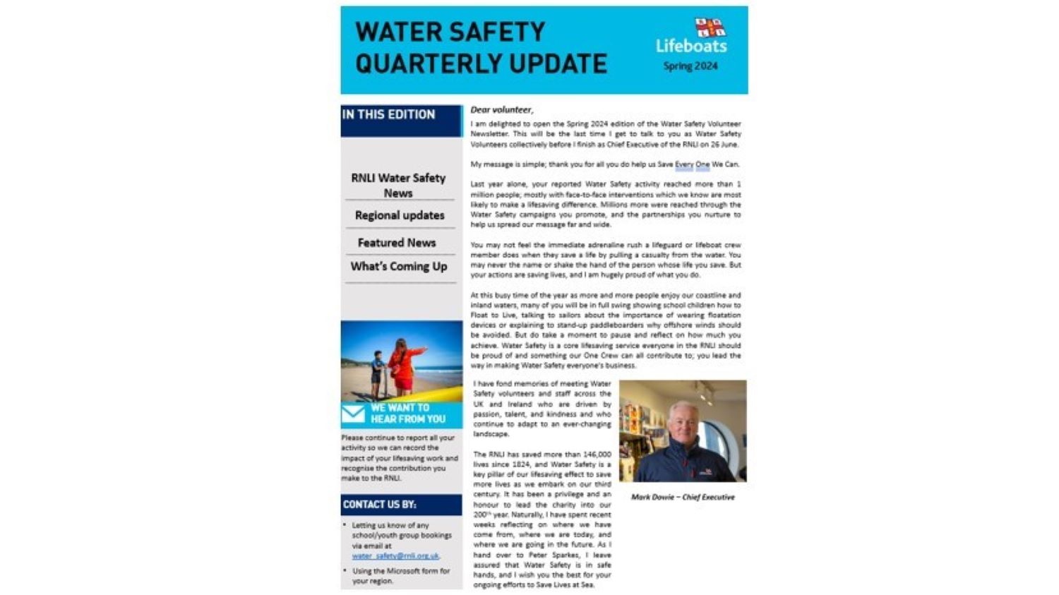 Download the RNLI's Water Safety Quarterly Newsletters