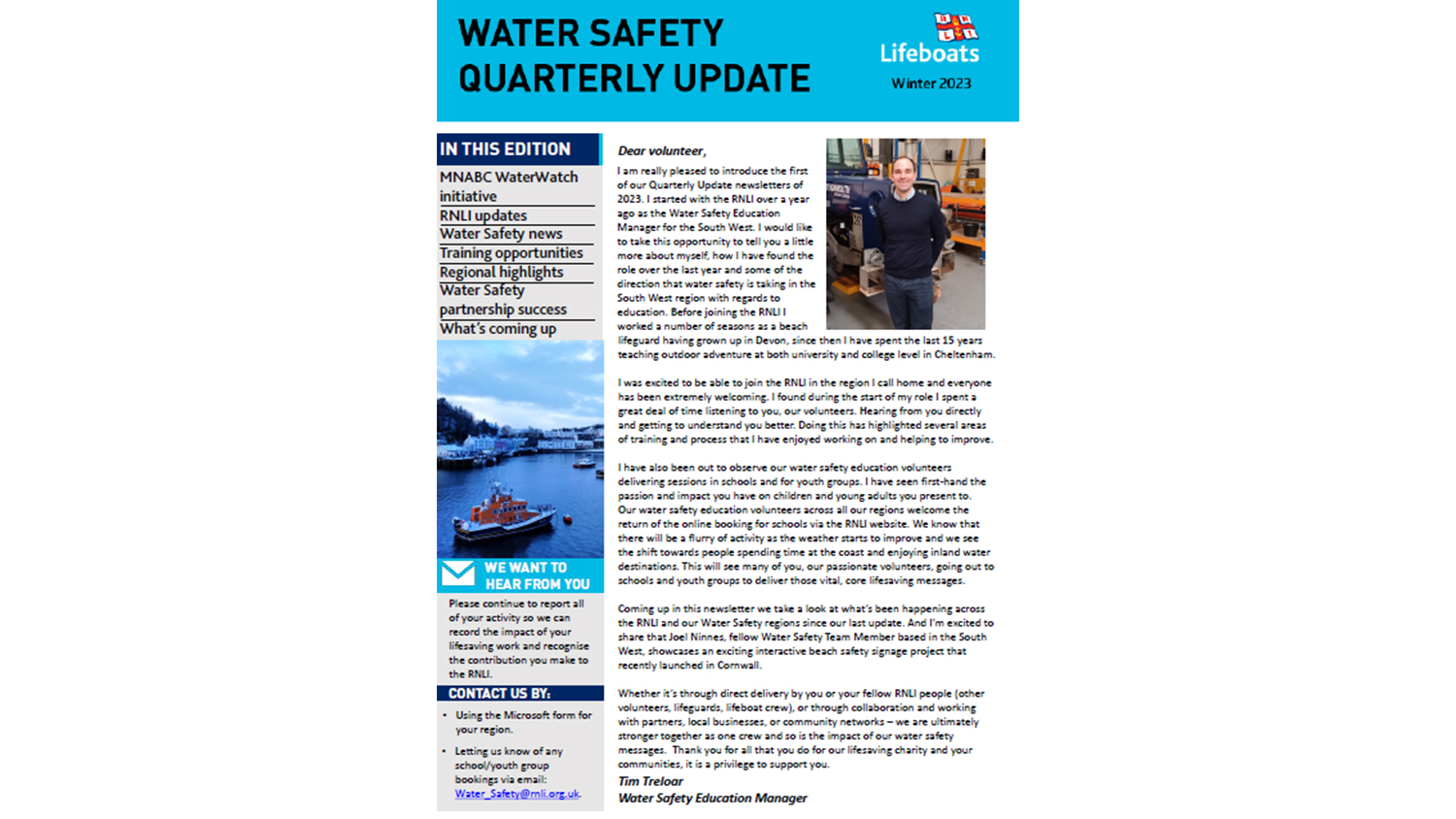 Download the RNLI's Water Safety Quarterly Newsletters