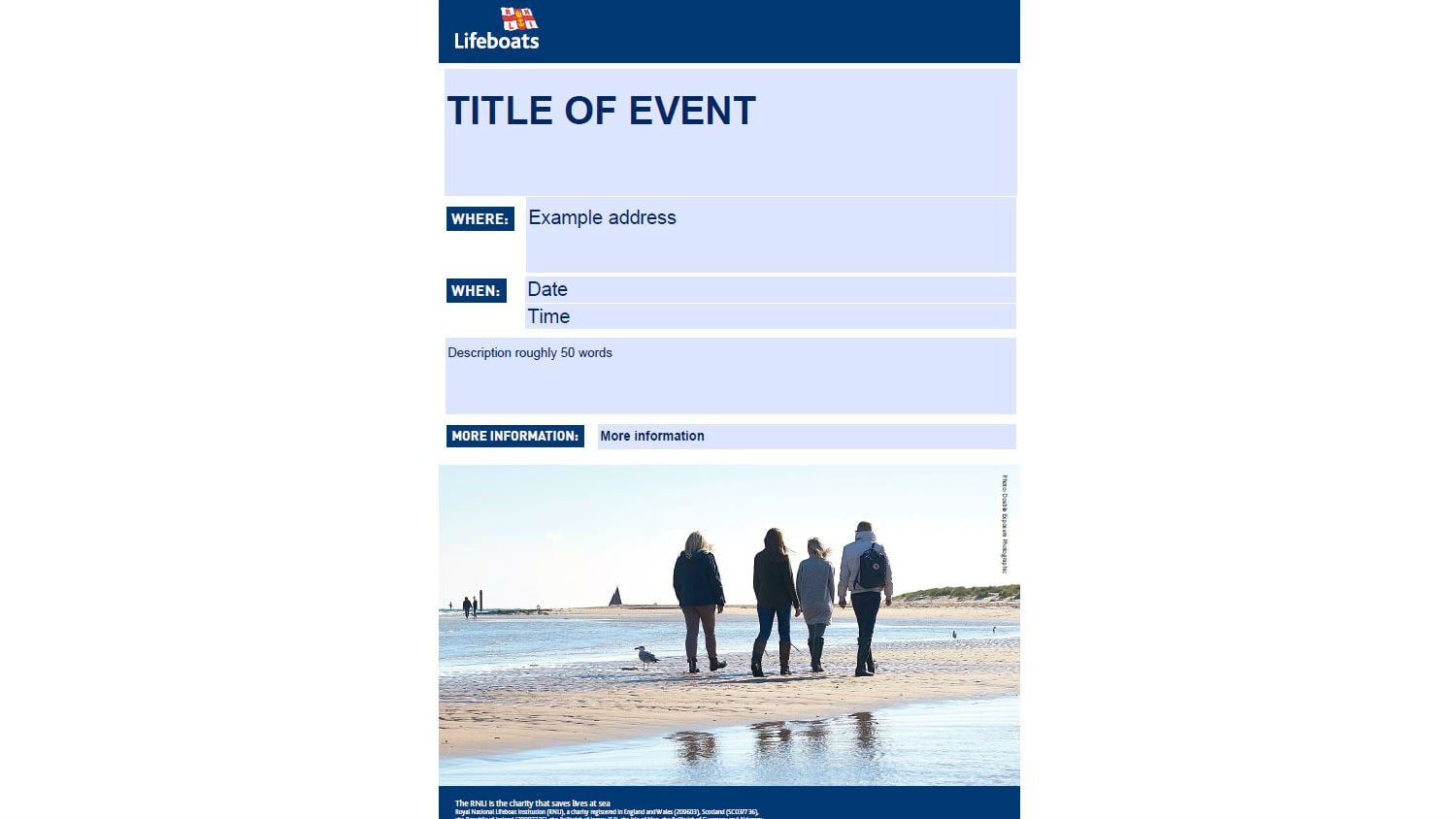 Download editable event posters for your RNLI event