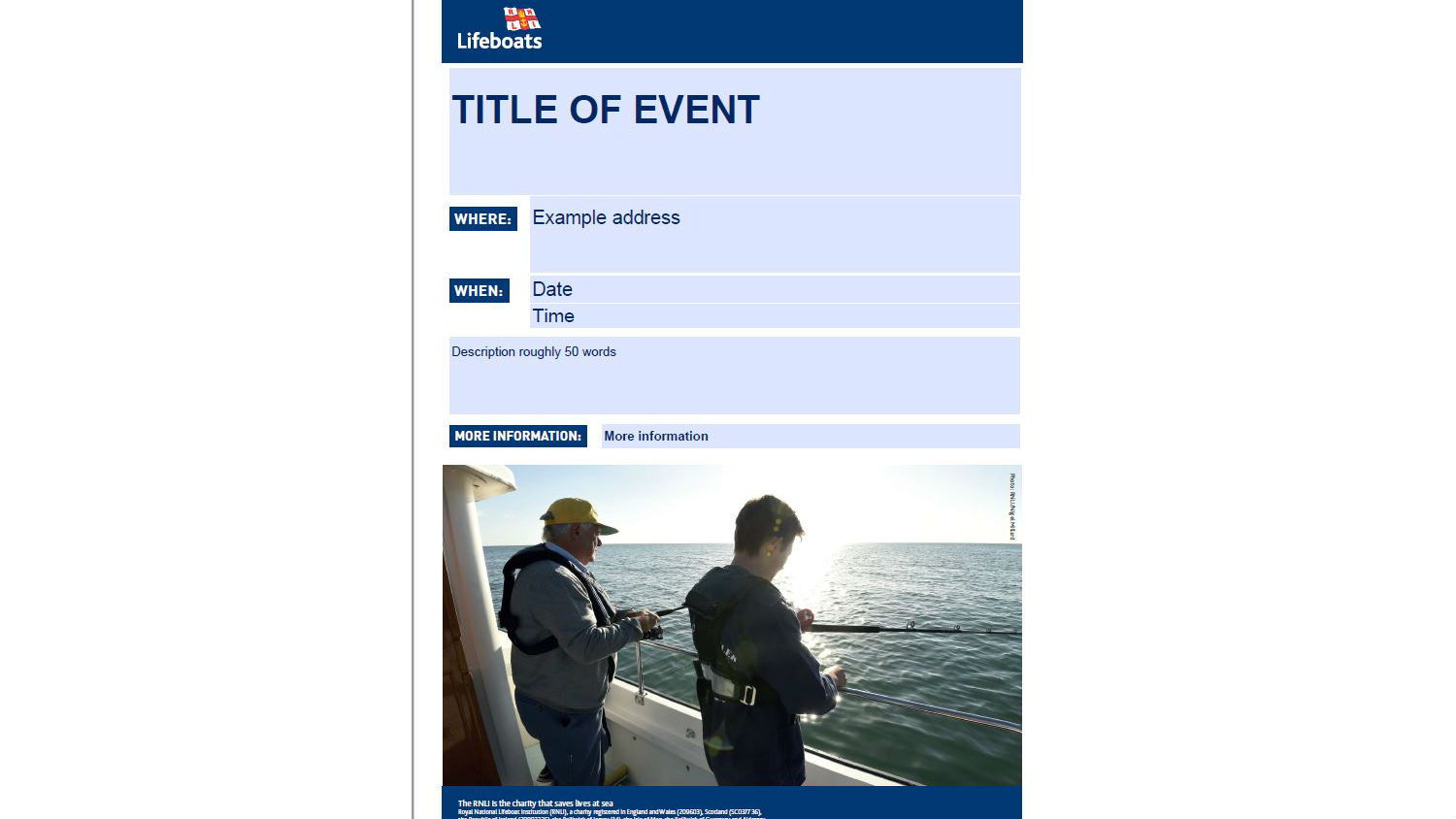 Download editable event posters for your RNLI event