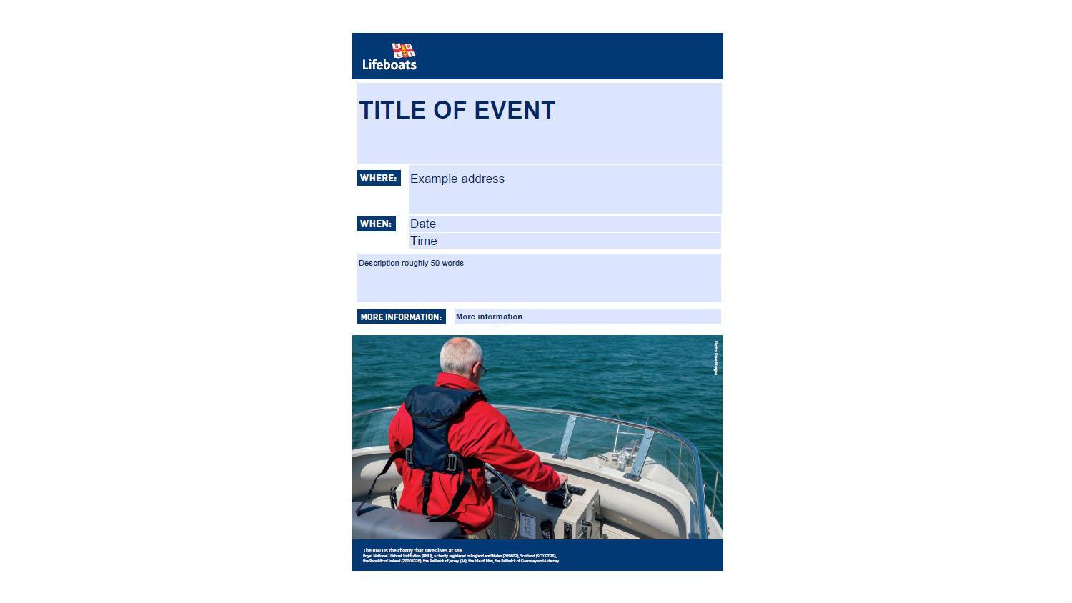 Download editable event posters for your RNLI event