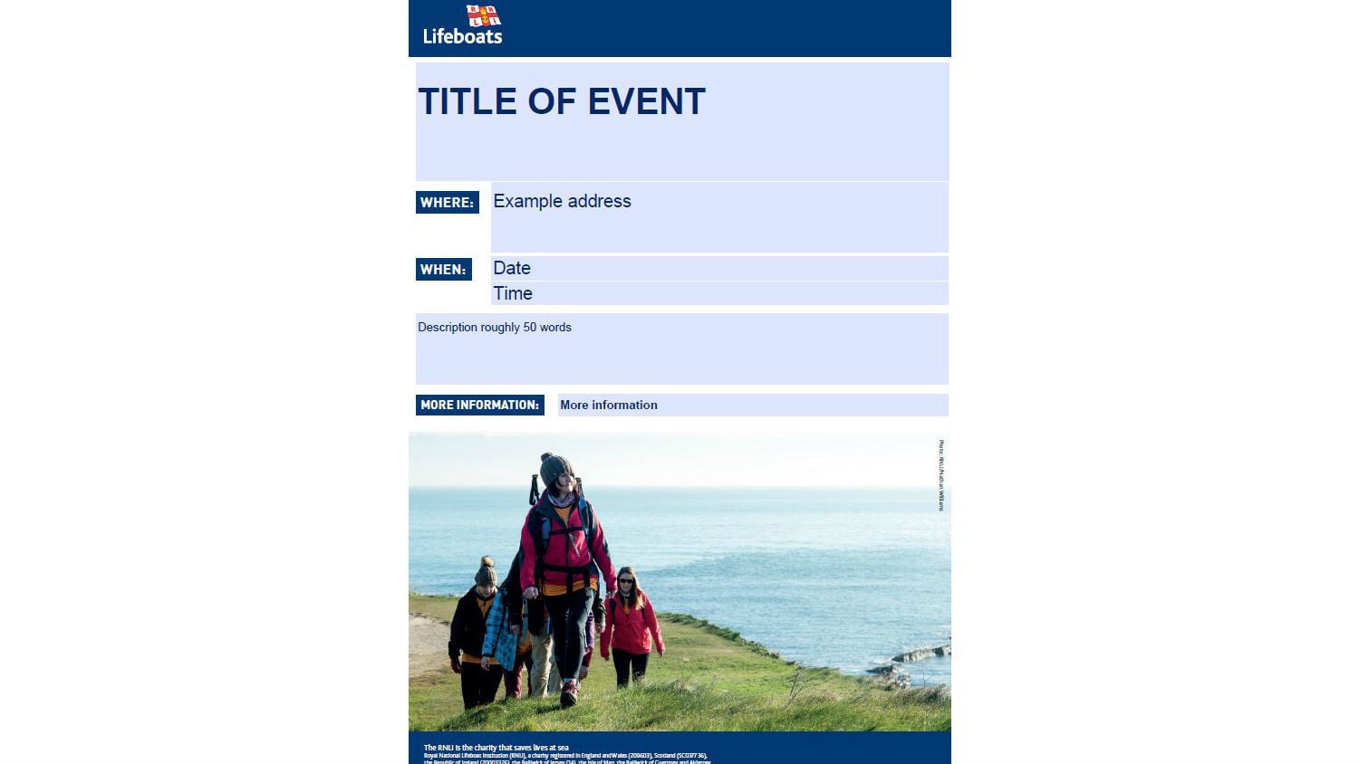 Download editable event posters for your RNLI event