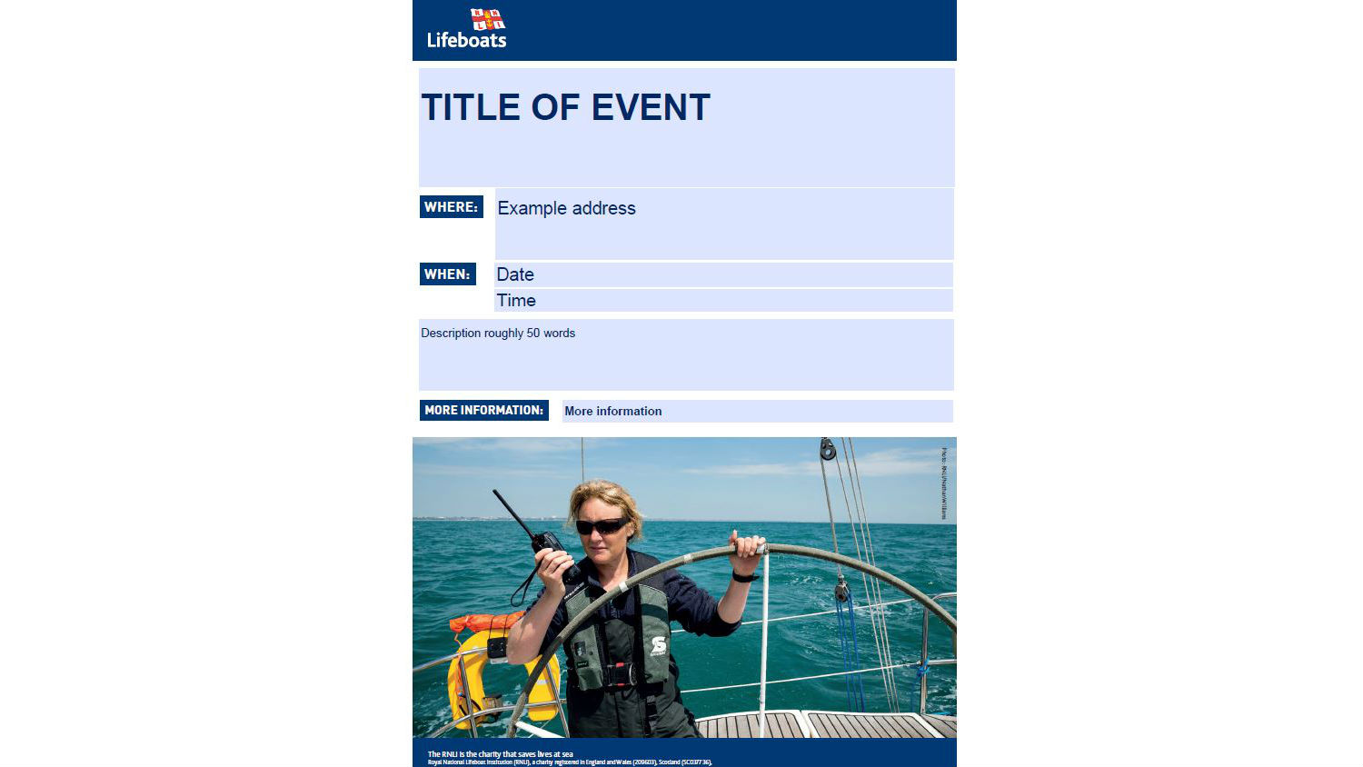 Download editable event posters for your RNLI event