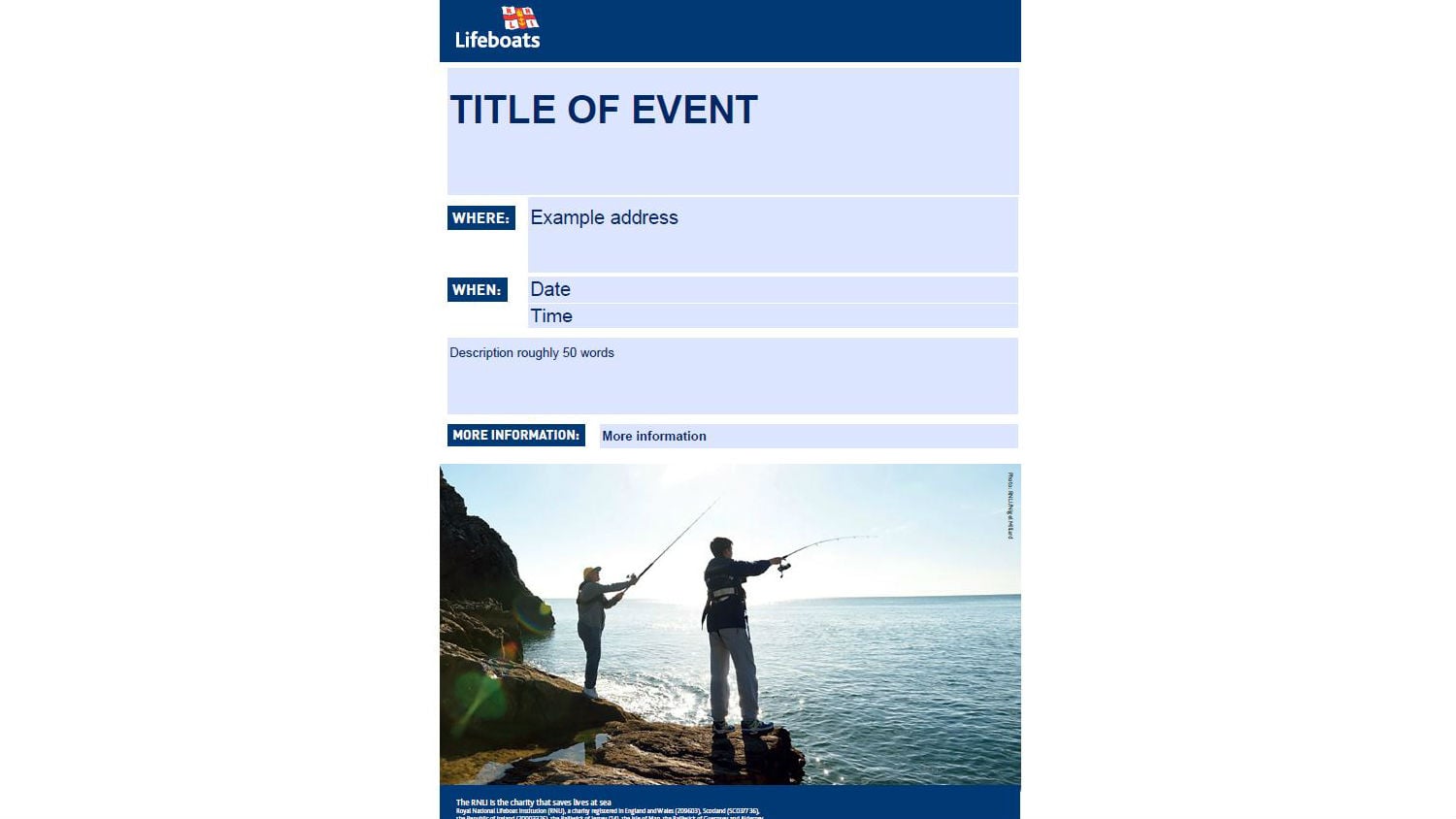 Download editable event posters for your RNLI event