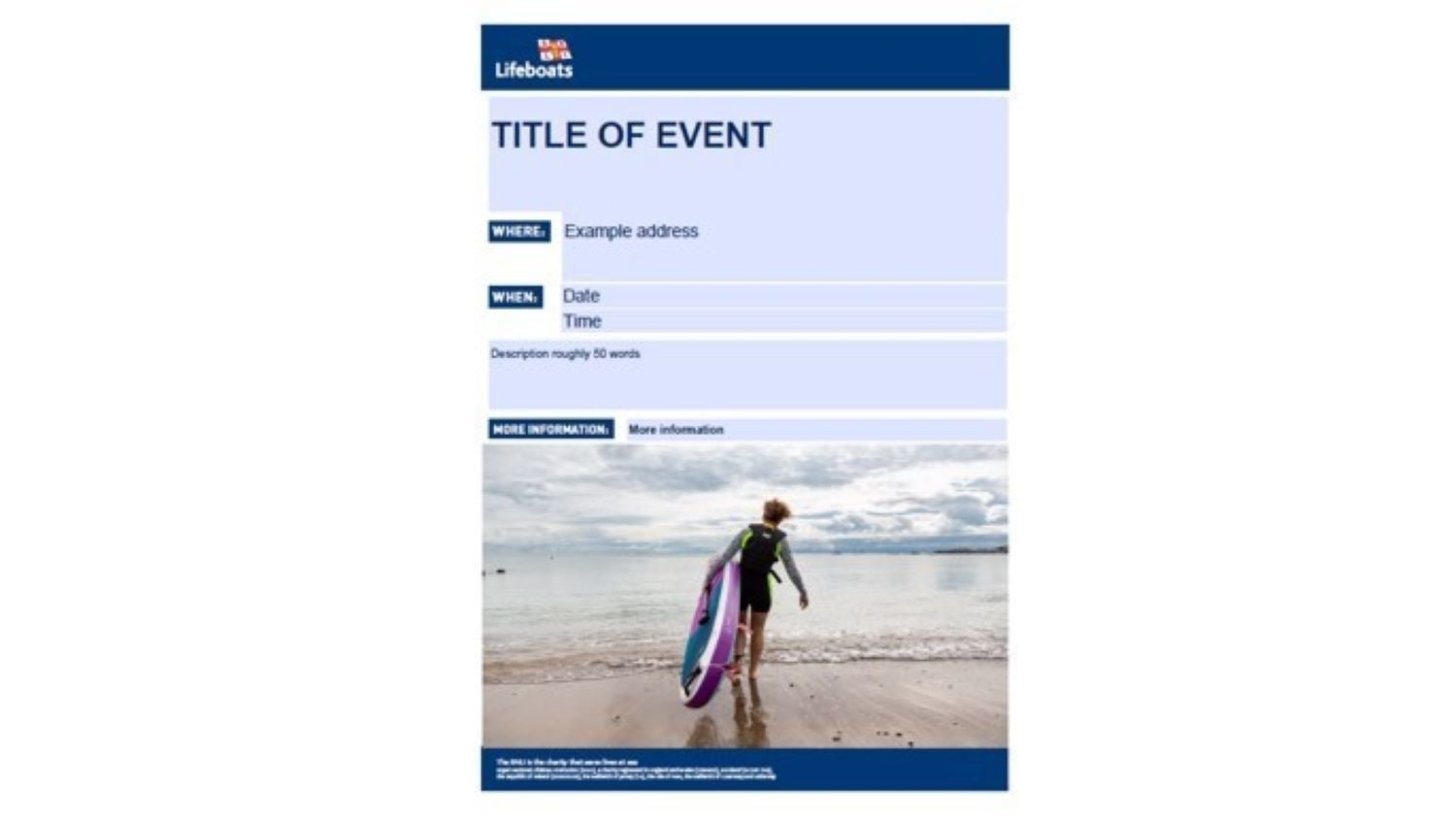 Download editable event posters for your RNLI event