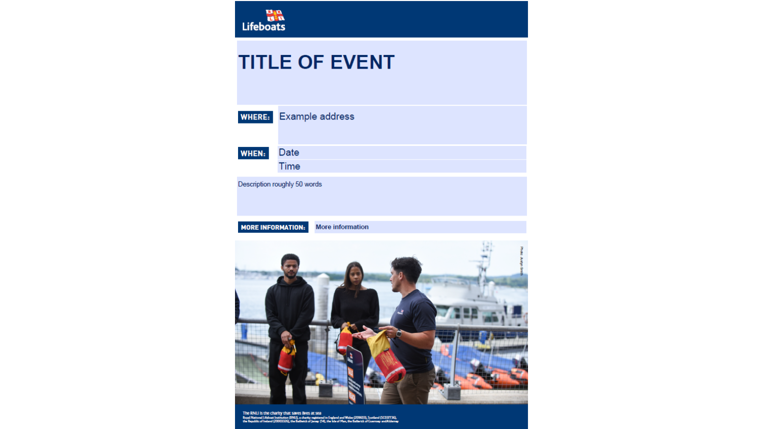 Download editable event posters for your RNLI event