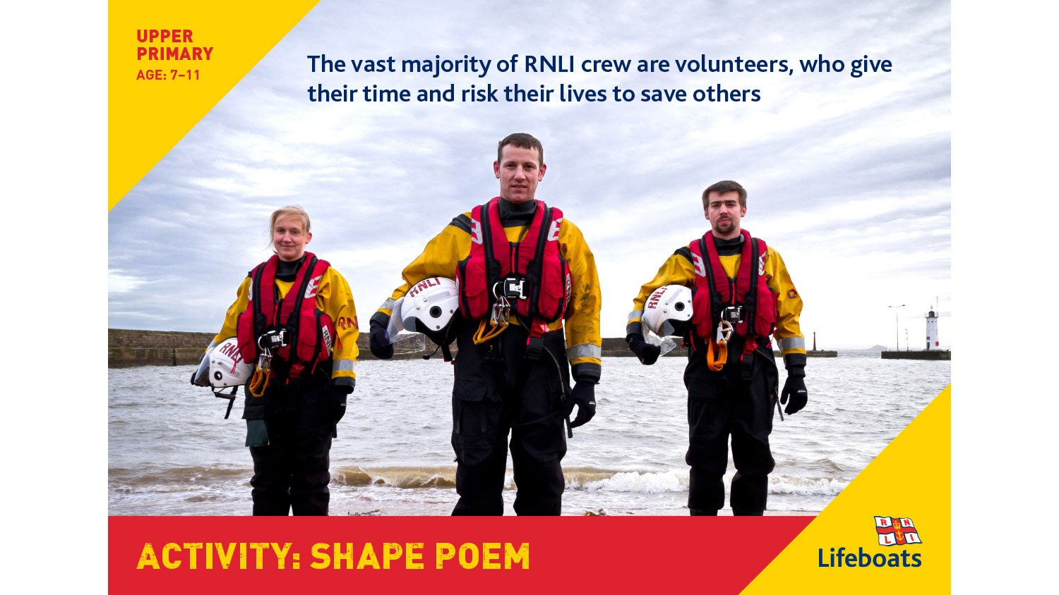 RNLI water safety education resource: Shape Poem activity